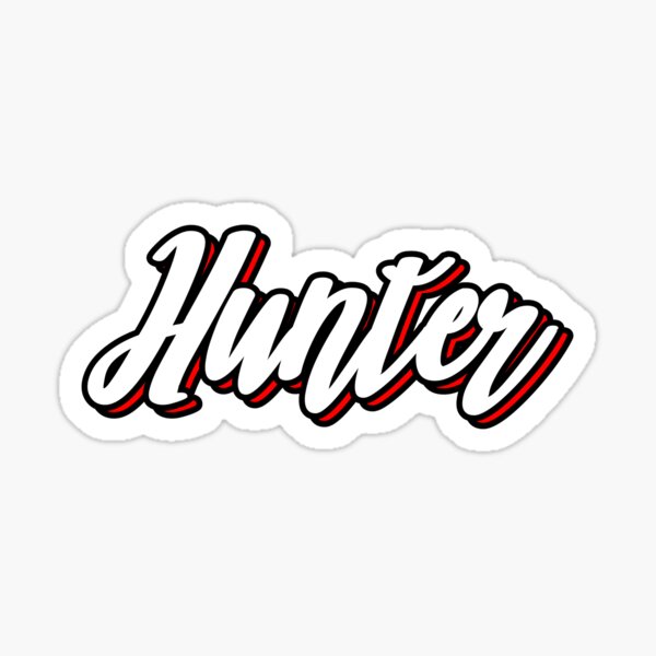 "Hunter first name - hand lettering design" Sticker for Sale by sulies ...