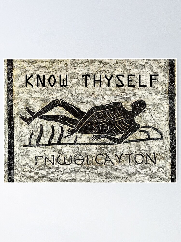 "ROMAN MOSAICS SKELETON,MEMENTO MORI, KNOW THYSELF" Poster for Sale by ...