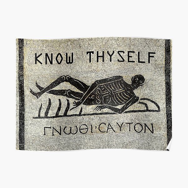 "ROMAN MOSAICS SKELETON,MEMENTO MORI, KNOW THYSELF" Poster for Sale by ...
