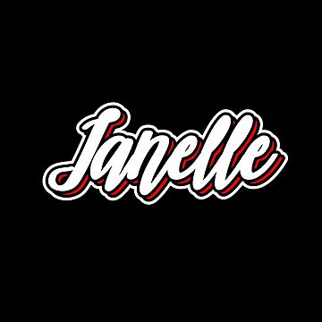 "Janelle first name - hand lettering design" Sticker by sulies | Redbubble