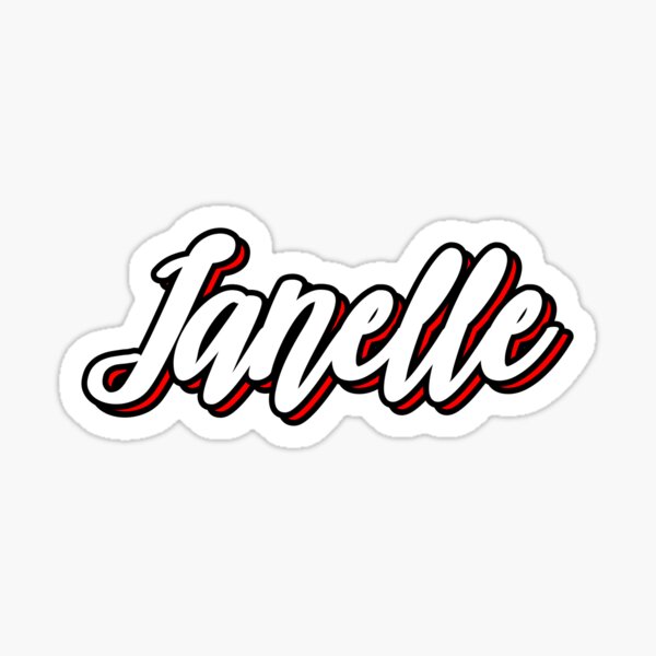 "Janelle first name - hand lettering design" Sticker by sulies | Redbubble