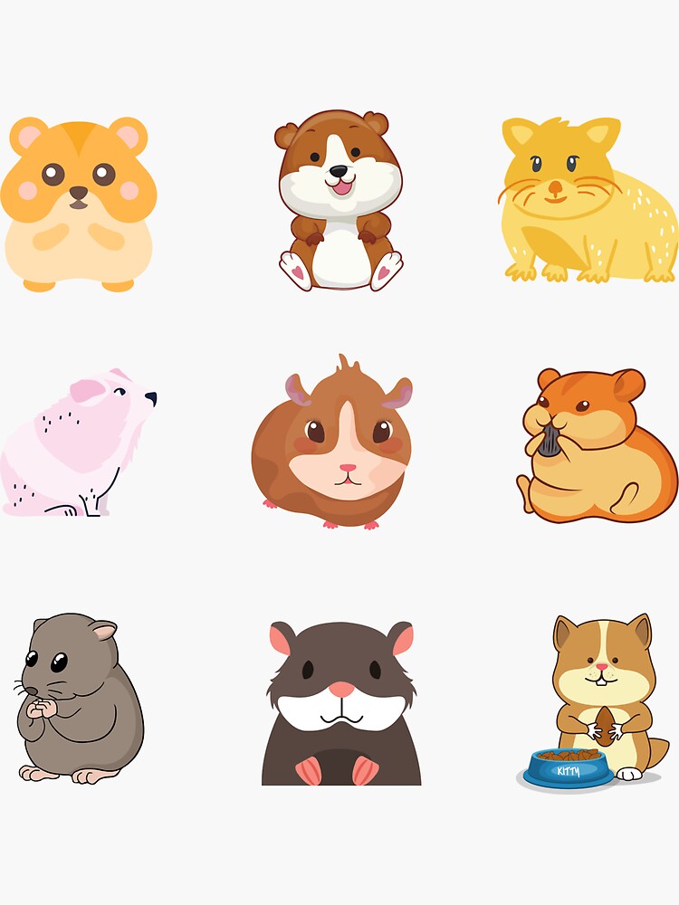 "Hamster sticker pack" Sticker by Cafecreative | Redbubble
