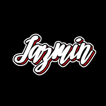 "Jazmin first name - hand lettering design" Sticker by sulies | Redbubble