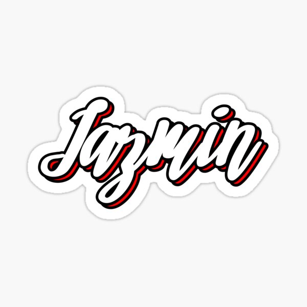 Pegatina «Nombre de Jazmin - diseño de letras a mano» de sulies | Redbubble
