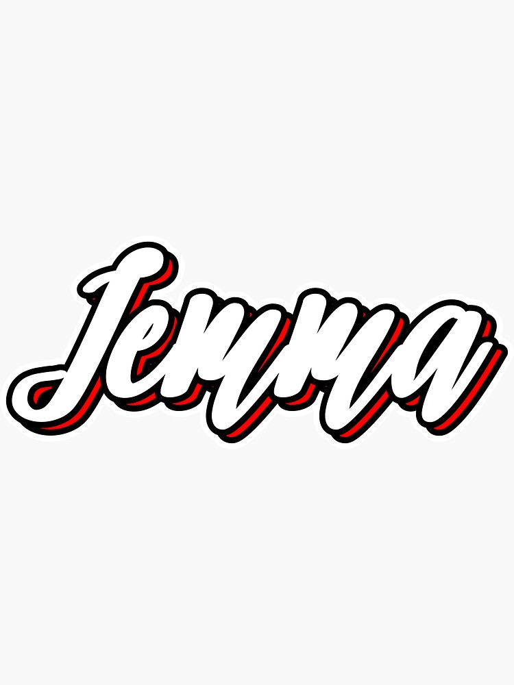 "Jemma first name - hand lettering design" Sticker for Sale by sulies ...