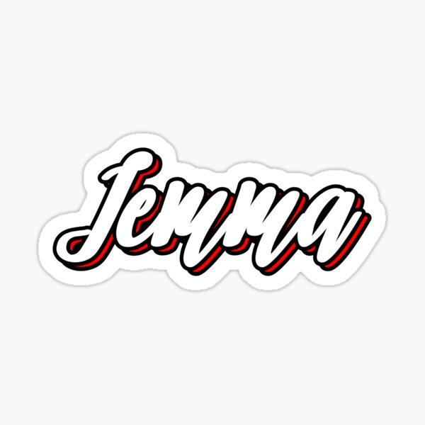 "Jemma first name - hand lettering design" Sticker for Sale by sulies ...