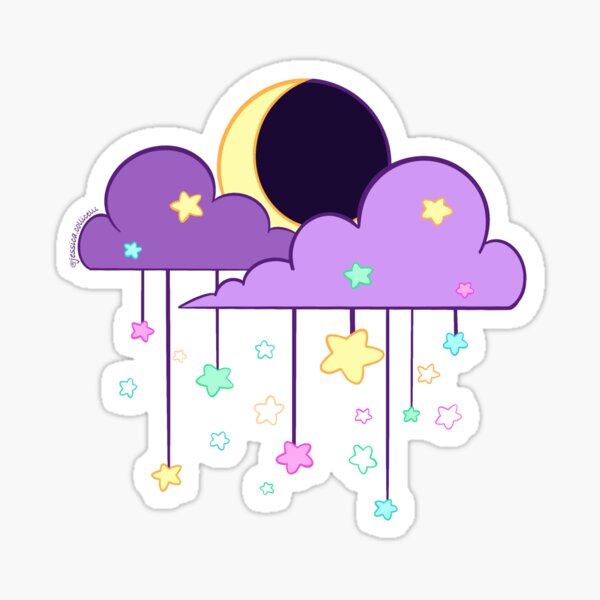 "Fluffy Star Clouds" Sticker by JessCollicelli | Redbubble