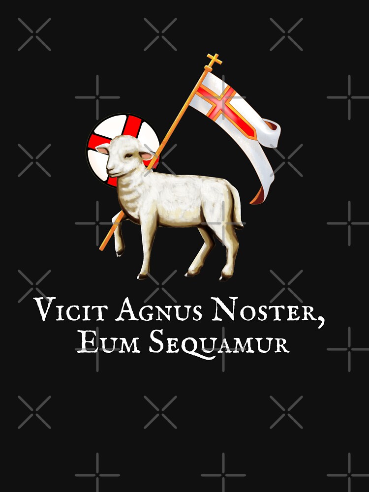 "Vicit agnus noster, eum sequamur" T-shirt for Sale by kongju ...