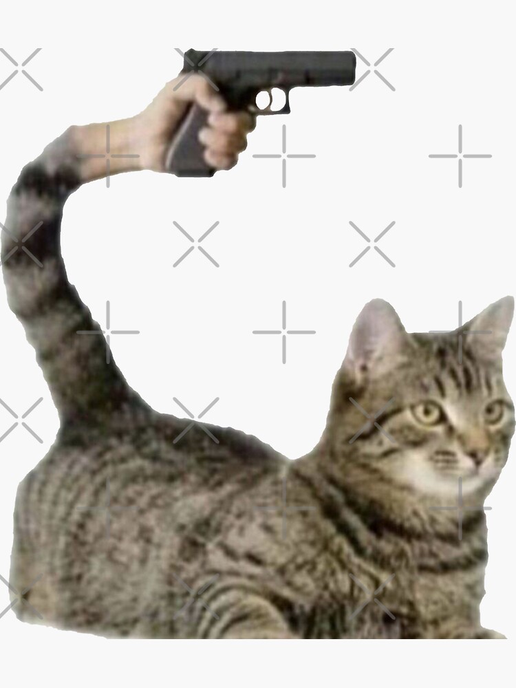 "Cat Tail Gun" Sticker by Silasi | Redbubble