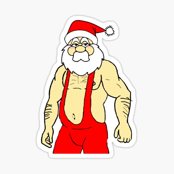 "Christmas Strong Santa " Sticker for Sale by Hypnotees | Redbubble