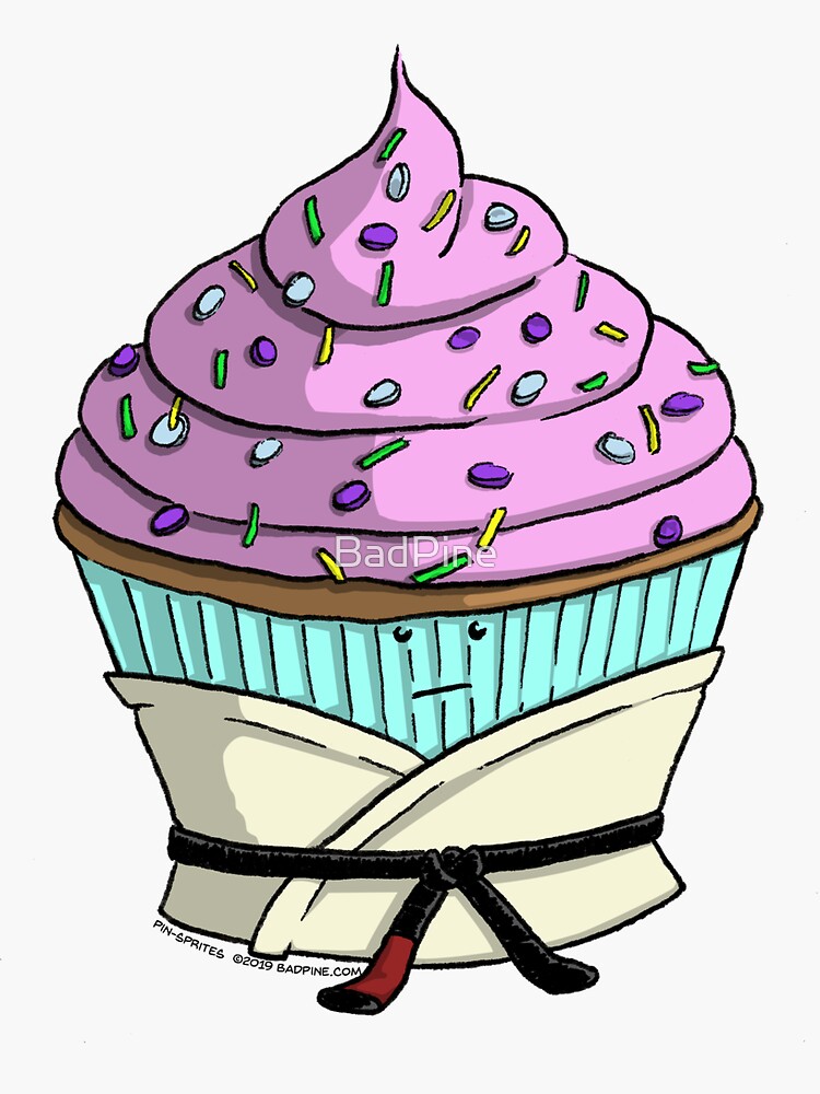 "Pin-Sprites - Cupcake in a Gi - Color/Face" Sticker for Sale by ...