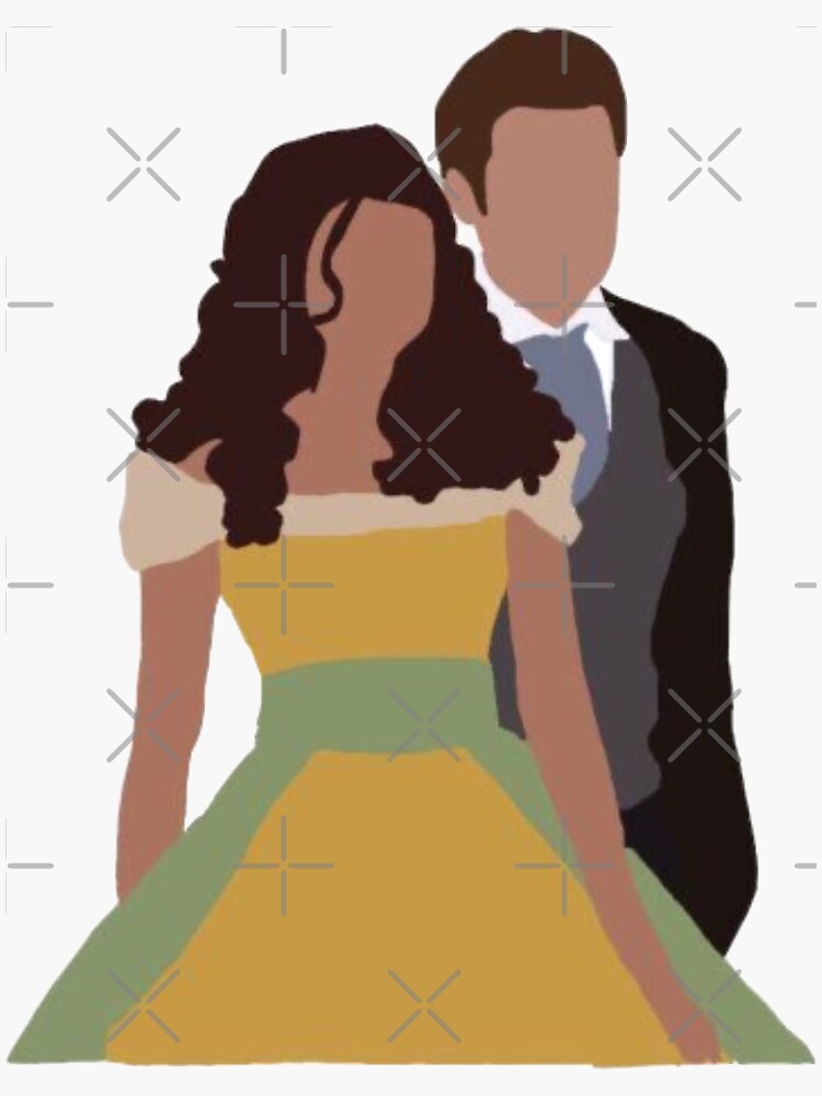 "Katherine and Stefan" Sticker for Sale by Alezia Hafstrøm | Redbubble