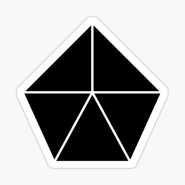 "Black Tri-Pentagon" Sticker by Greenwood2112 | Redbubble