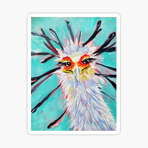"Quirky secretary bird" Sticker by orangerinka | Redbubble
