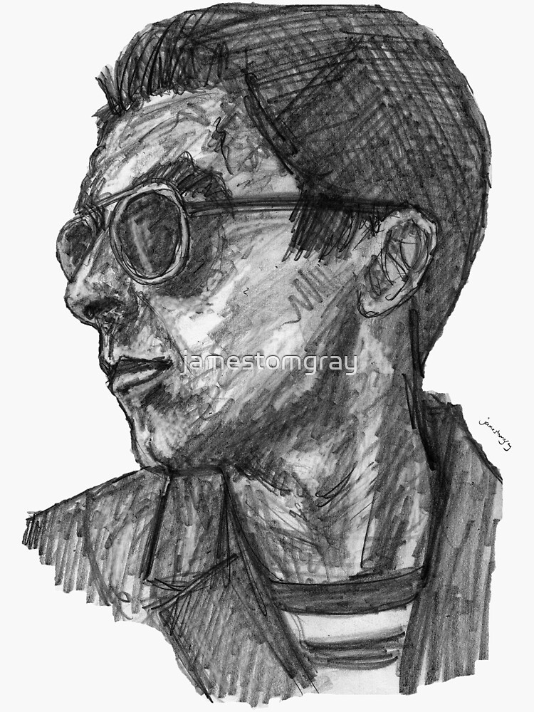 "Miles (face)" Sticker by jamestomgray | Redbubble