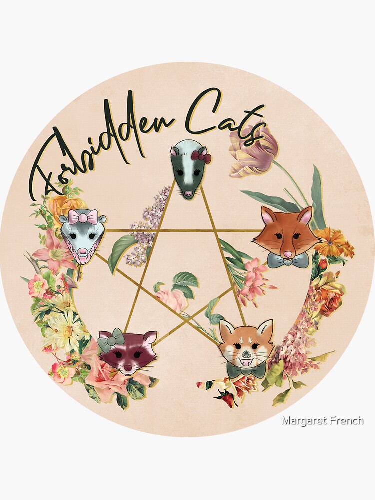 "Forbidden Cats" Sticker for Sale by Pegasaurus-Rex | Redbubble