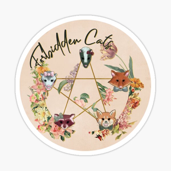 "Forbidden Cats" Sticker for Sale by Pegasaurus-Rex | Redbubble