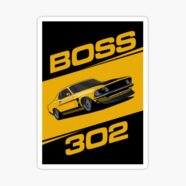 "Mustang Boss 302" Sticker for Sale by RiptideGallery | Redbubble
