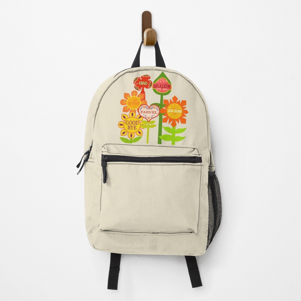 "It's A Small World Goodbye Room Flowers" Backpack for Sale by ...