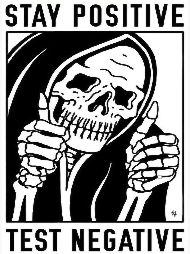 "Stay Positive Test Negative Corona Skull Goth Style" Sticker for Sale ...