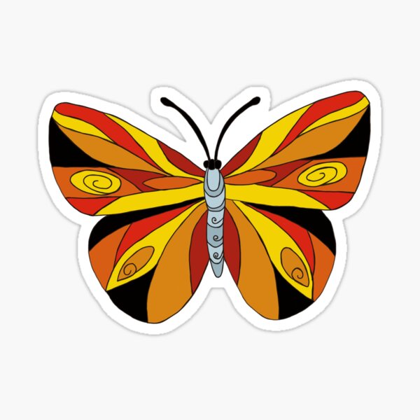 "Red Butterfly " Sticker for Sale by NeedlingGod | Redbubble