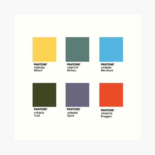 "Bergen inspired palette pantone" Art Print for Sale by softlycarol ...