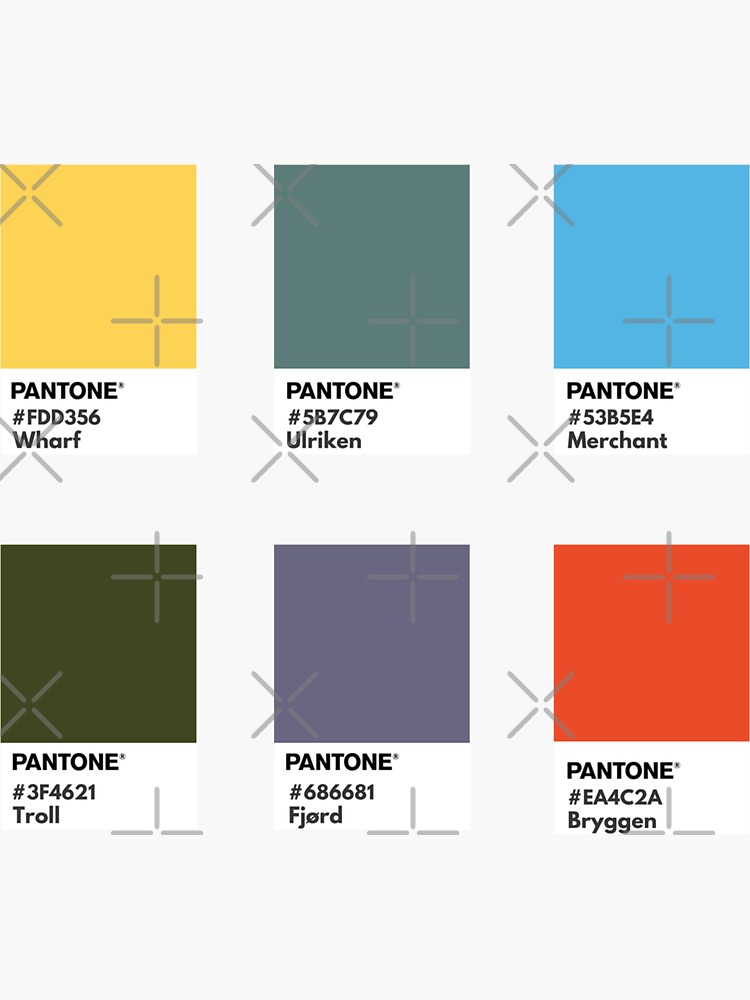 "Bergen inspired palette pantone" Sticker for Sale by softlycarol ...