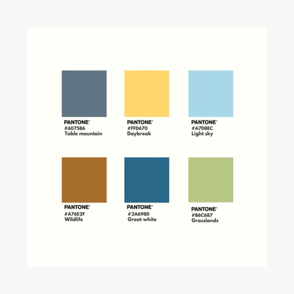 "Capetown inspired palette pantone color swatch" Art Print by ...