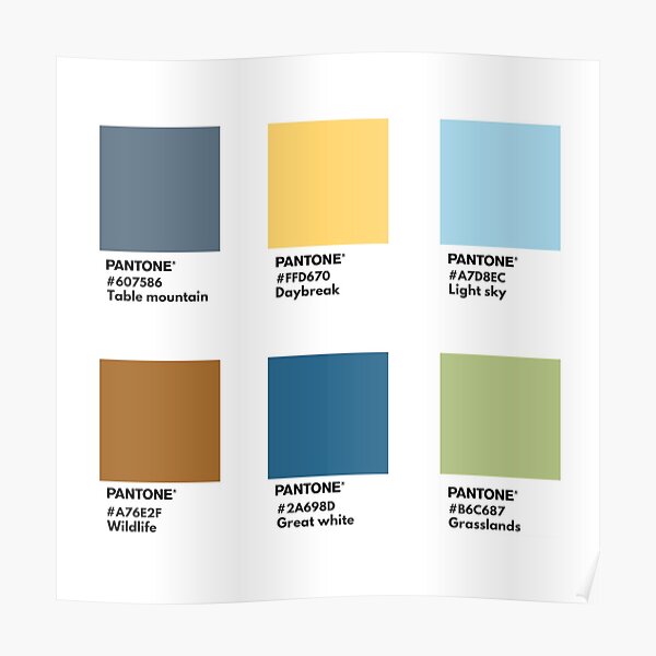 "Capetown inspired palette pantone color swatch" Poster by softlycarol ...