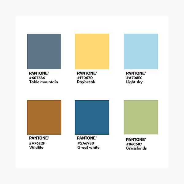 "Capetown inspired palette pantone color swatch" Photographic Print by ...