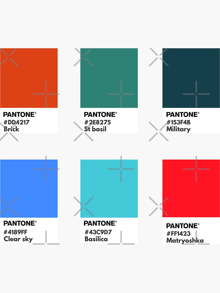 "Moscow inspired palette pantone color swatch" Sticker by softlycarol ...