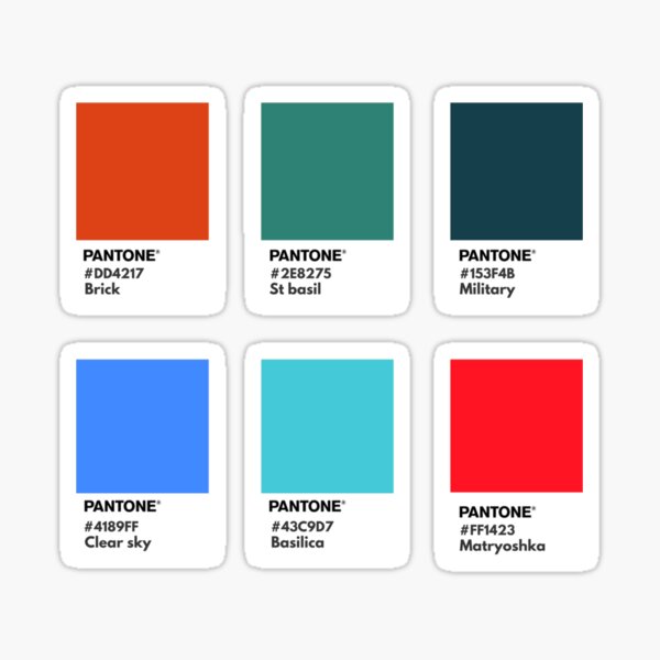 "Moscow inspired palette pantone color swatch" Sticker by softlycarol ...