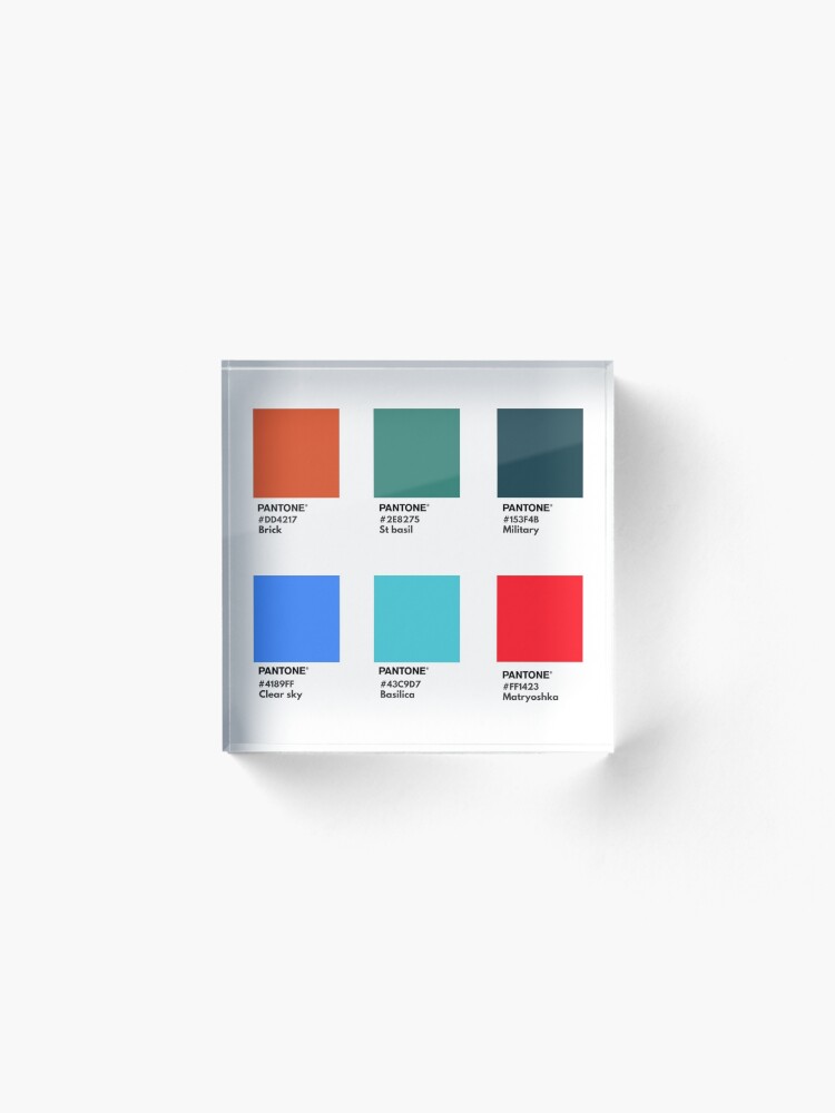 "Moscow inspired palette pantone color swatch" Acrylic Block by ...
