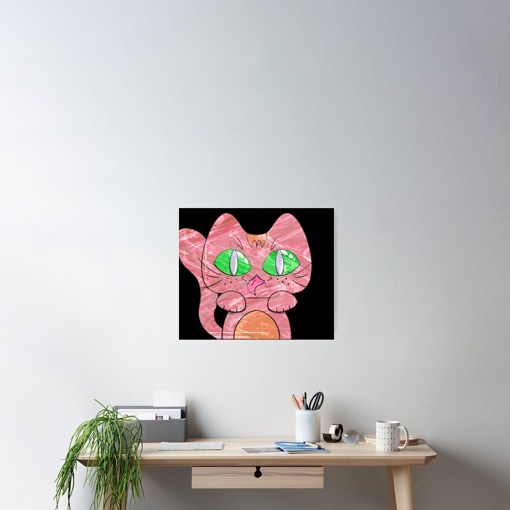"Alien Cat - Pink" Poster for Sale by Cryptic-Charm | Redbubble