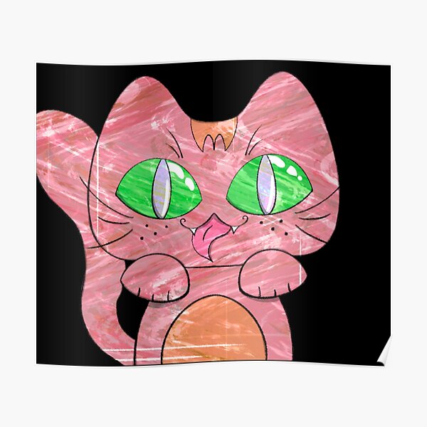 "Alien Cat - Pink" Poster for Sale by Cryptic-Charm | Redbubble