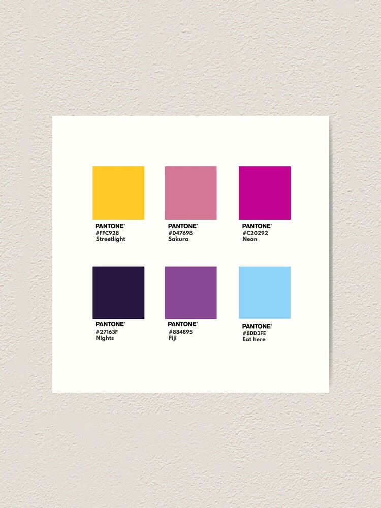 "Tokyo inspired palette pantone color swatch" Art Print for Sale by ...