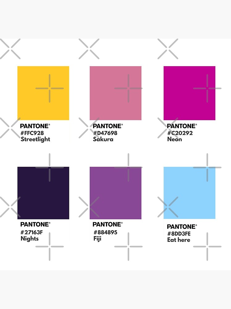 "Tokyo inspired palette pantone color swatch" Poster by softlycarol ...