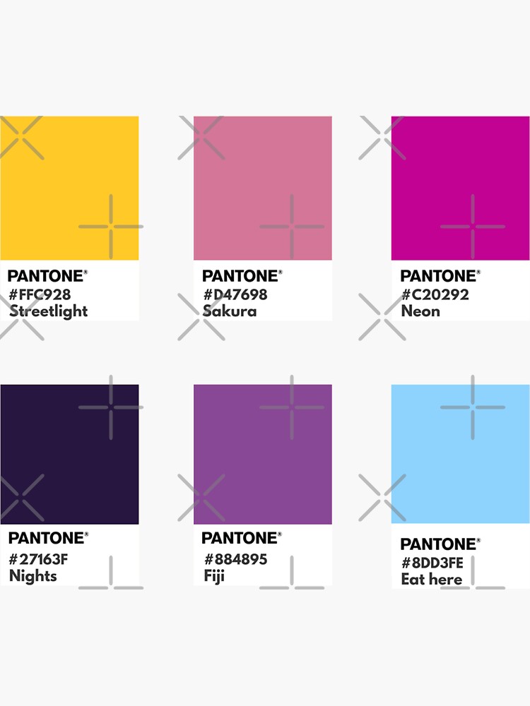 "Tokyo inspired palette pantone color swatch" Sticker for Sale by ...