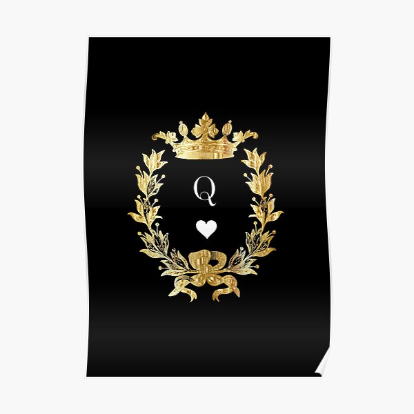 "Vintage Queen of hearts Gold embossed Crown and wreath detail ...