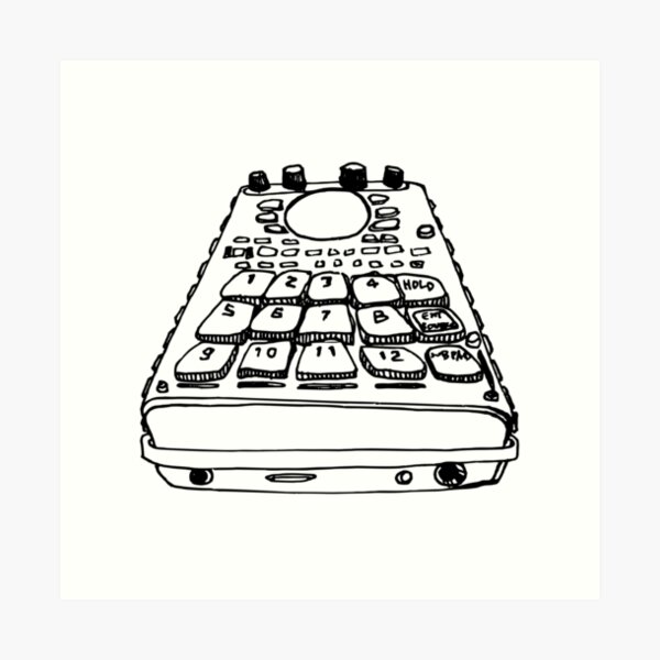 "SP404 Doodle Beat Machine Music Shirt Hip Hop Lofi Boom Bap" Art Print ...