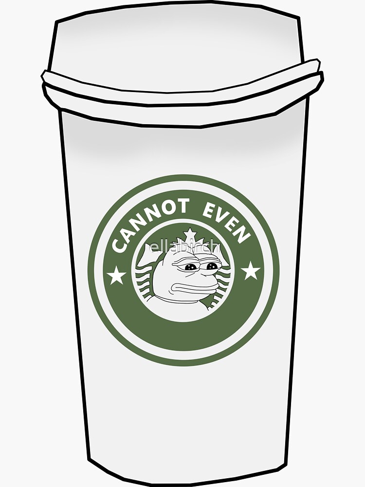 "Starbucks Rare Pepe" Sticker by ellabirch | Redbubble