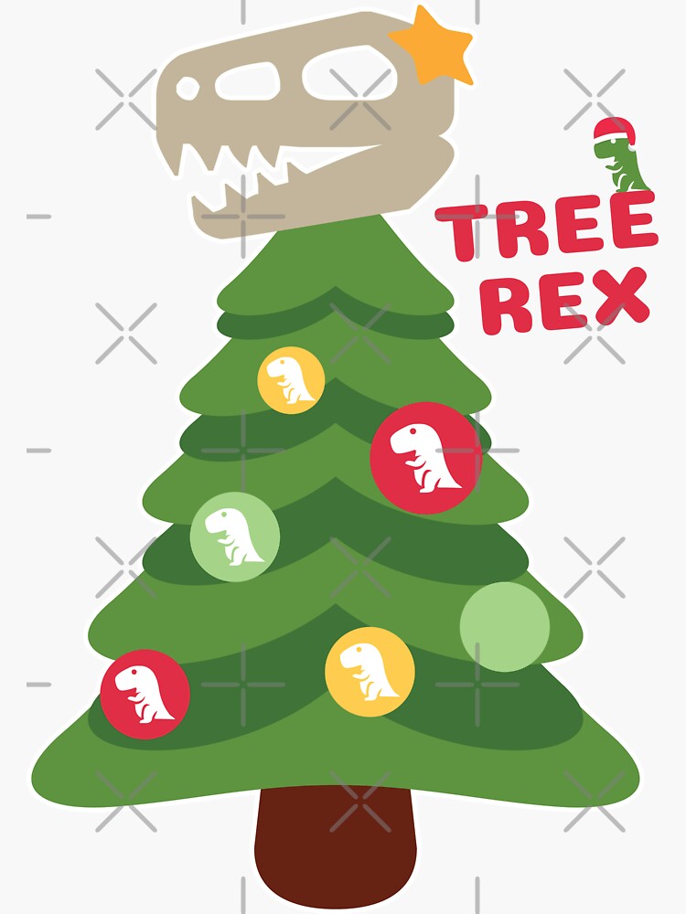 "Tree Rex Christmas Tree " Sticker for Sale by arrowroses | Redbubble