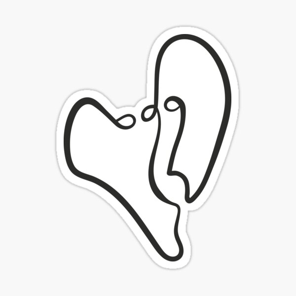 "Abstract Black One-Line Design Of Romantic Couple" Sticker for Sale by ...
