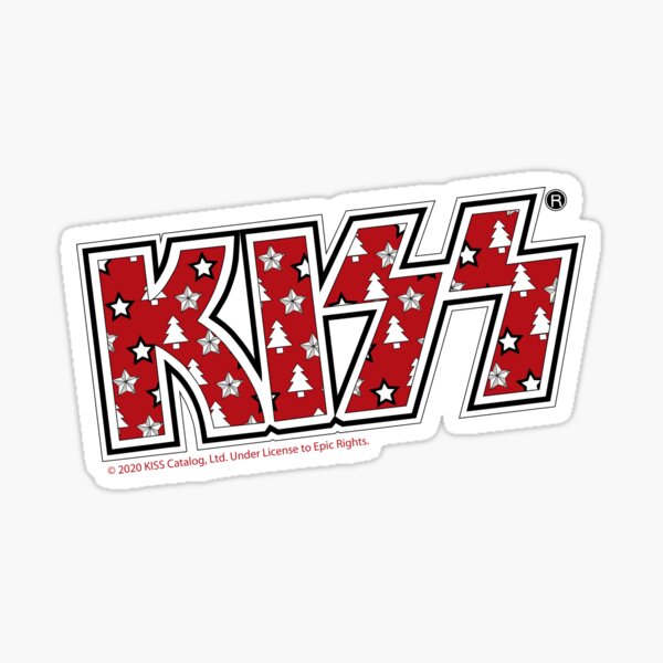 Pegatina «KISS ribbon logo estrellas de Navidad y árboles de Navidad ...