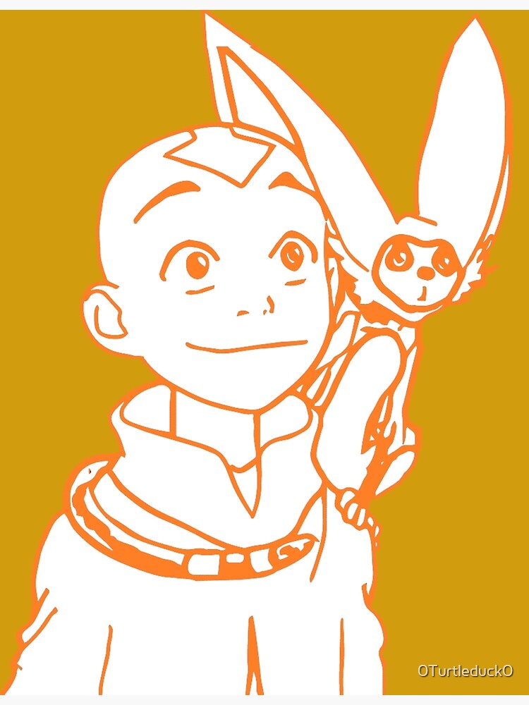 "Avatar Aang und Momo Line Art" Fotodruck von 0Turtleduck0 | Redbubble
