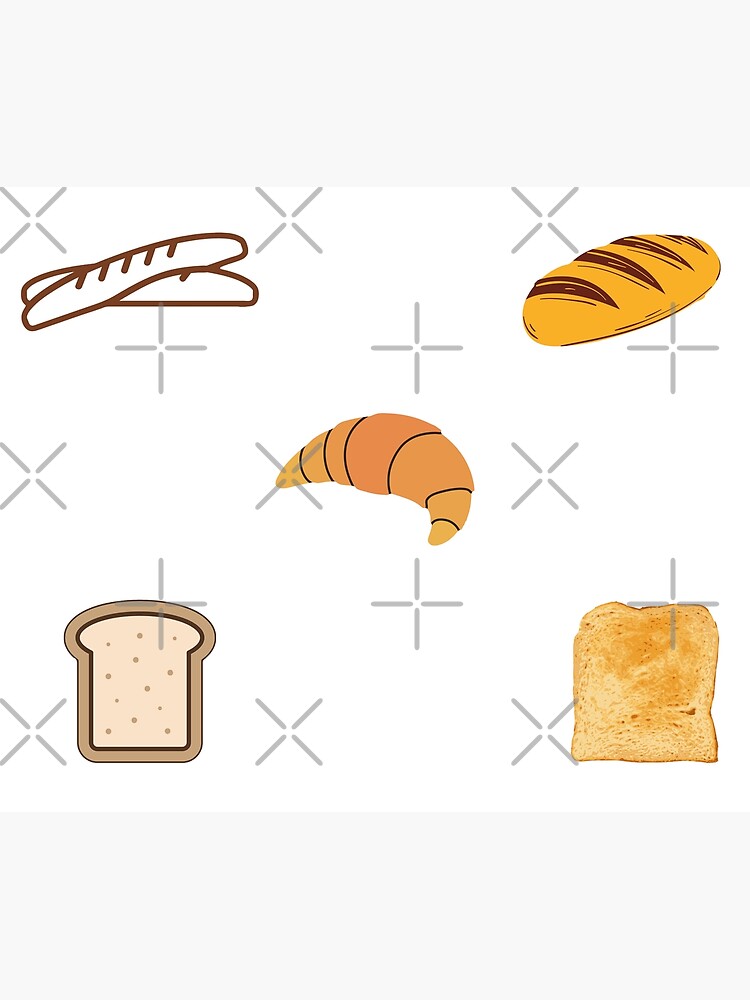 "Variety Of Breads Food Sticker Pack Design" Photographic Print for ...