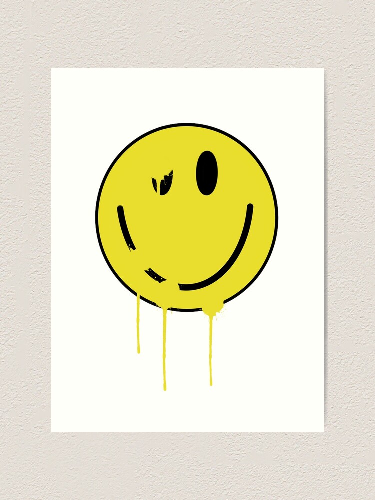 "drippy smiley face" Art Print for Sale by bellacduncan | Redbubble