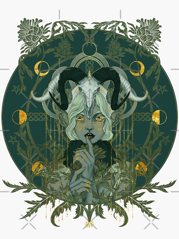 "Yule Goat Pagan Spirit Art" Sticker for Sale by Melinore | Redbubble