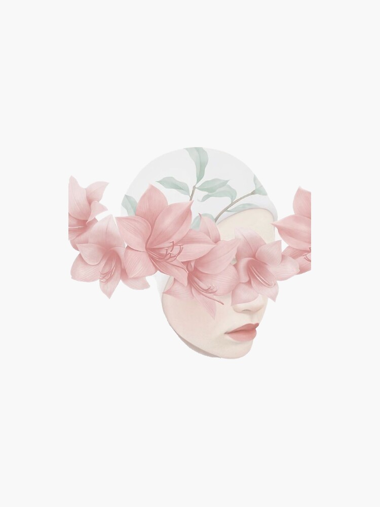"girl with flower" Sticker for Sale by marioma | Redbubble