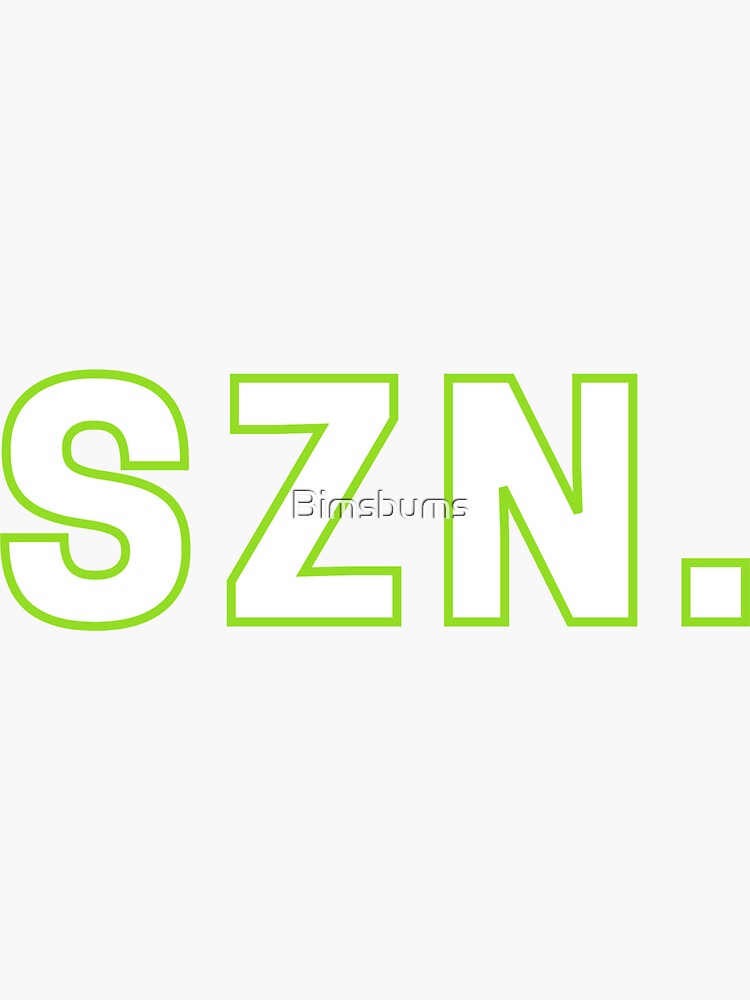 "Szn." Sticker for Sale by Bimsbums | Redbubble